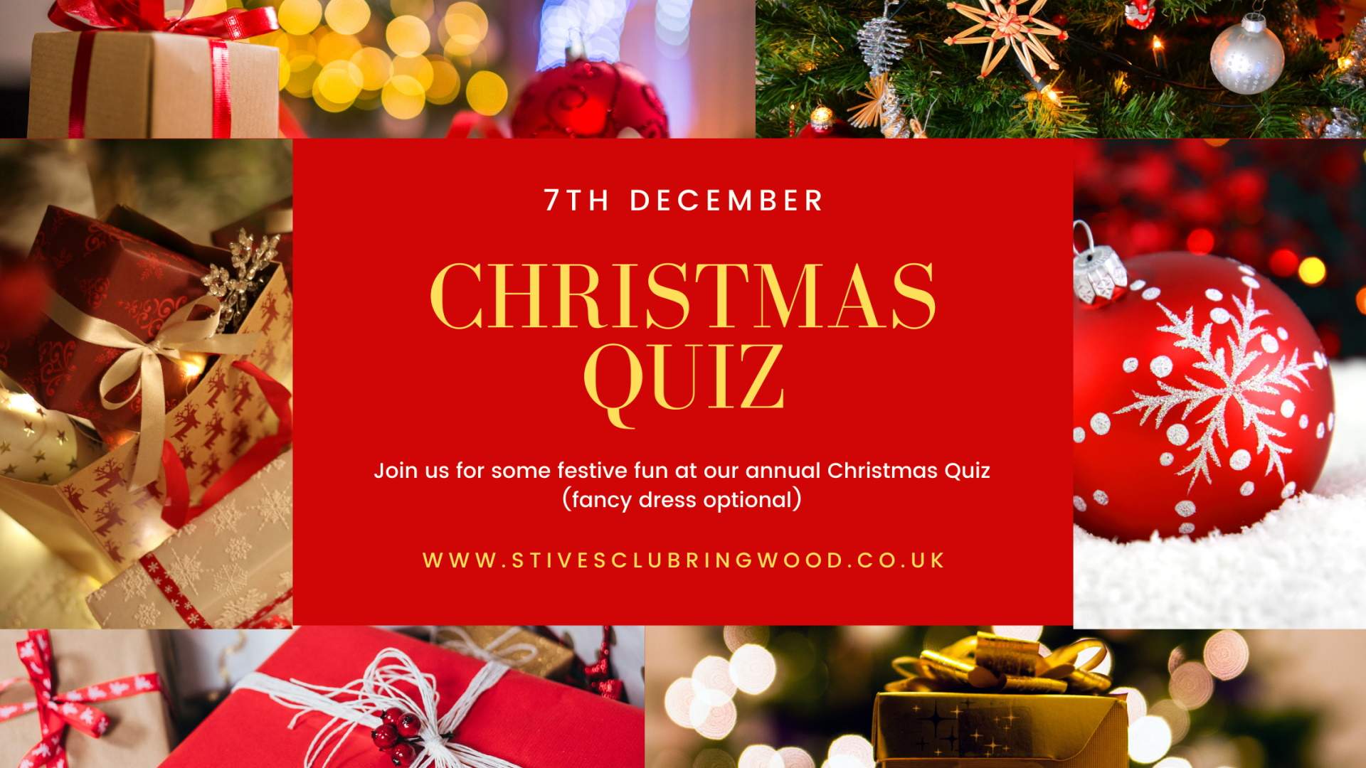 Christmas Quiz night 7th December - St Ives Club Ringwood